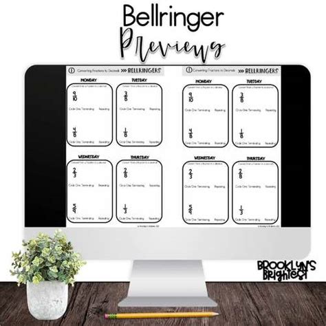 7th Grade Math Spiral Bellringers Warmups Bellwork Middle School Math