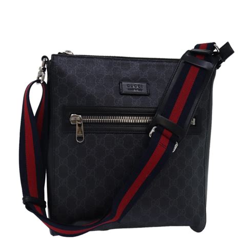 Gucci Bags Gucci Gg Supreme Sherry Line Shoulder Bag Pvc Navy Red