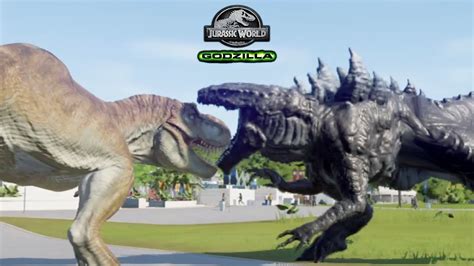 Godzilla Vs T Rex Jurassic World Evolution Youtube
