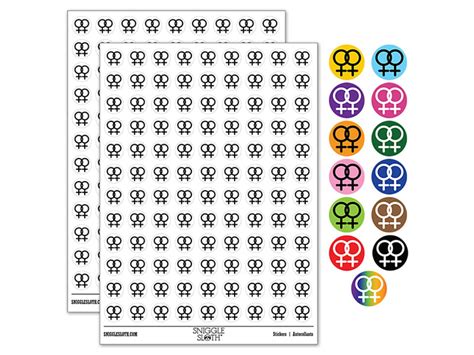 Doubled Female Sign Lesbian Gender Symbol 200 0 50 Round Stickers