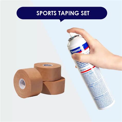 Sports Taping Set Shop Strapping Tape And Adhesive Spray Bundle