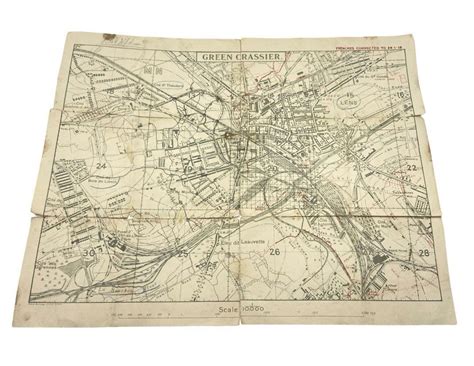 Ww1 British Army Trench Map For Battle Of Lens And Green Crassier In Maps