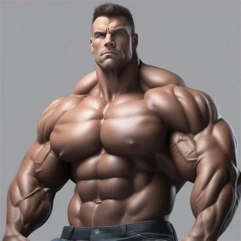 Giant Bodybuilder Big Beefy Muscles Rugged And Han