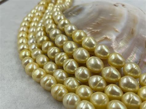 Yellow Drop Fresh Water Pearl String At ₹ 1286gram Faceted Pearl