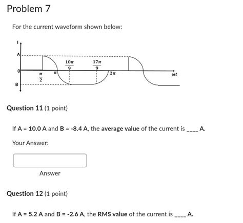 Solved For The Current Waveform Shown Below Question Chegg