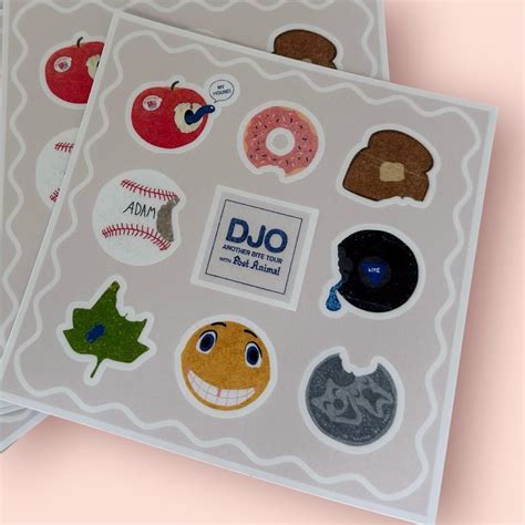 Djo Another Bite Tour Vinyl Sticker Sheet Water Resistant