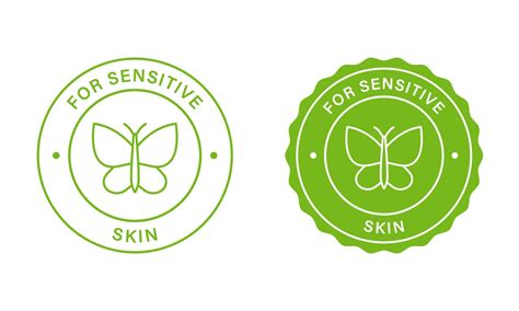 Dermatology Stamp Set For Sensitive Skin Cosmetic Green Label For