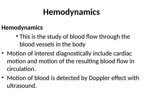 Hemodynamics Of Flow Introduction To Types Of Flow Pptx
