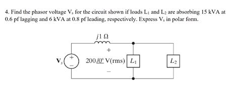 Solved Find The Phasor Voltage Vs For The Circuit Shown If Chegg Com