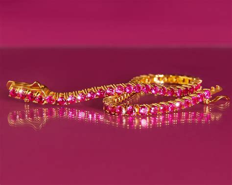 Lab Grown Red Ruby Tennis Bracelet