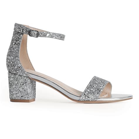 Jadams Daisy Womens High Heel Chunky Party Dress Shoes Ankle Strap