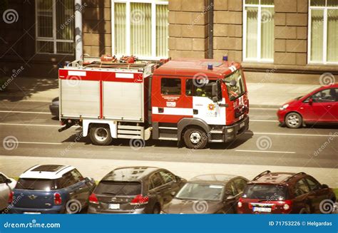 Fire Truck In Vilnius Lithuania Editorial Photo Image Of Vilnius