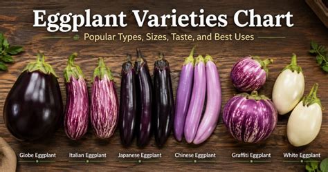 Eggplant Varieties Chart Types Sizes Taste And Best Uses