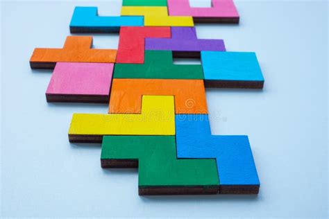 Colored Parts Of A Logical Puzzle Jigsaw Puzzle Solving Complex