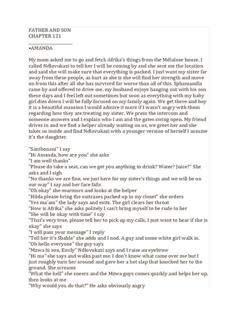 Father And Son By Beth Machobane Chapter 121 145 The End Pdf