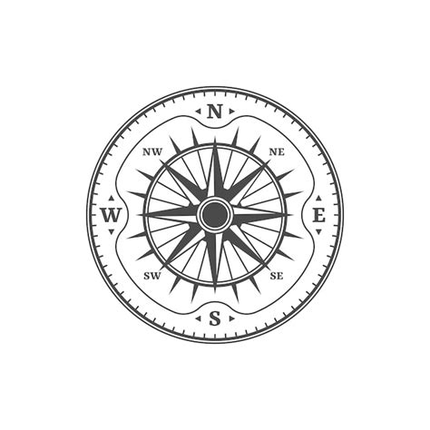 Premium Vector Sailor Navigation Compass Nautical Journey Symbol