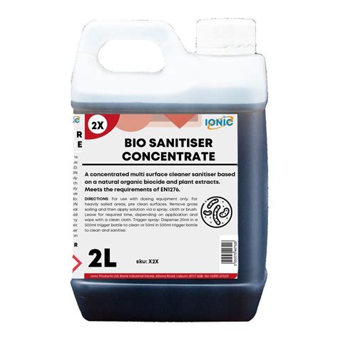 2x Bio Sanitiser Concentrate Concentrates Ionic Products