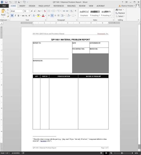 28 Problem Report Template Activity Analysis Template With