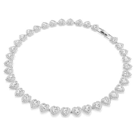 Ariana Grande X Swarovski Necklace Mixed Cuts Heart White Rhodium Plated