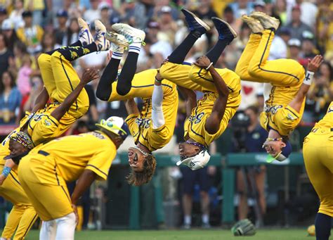 Savannah Bananas Dance Into Angel Stadium For Baseball Game Orange