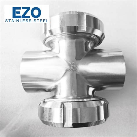 Stainless Steel Industrial Cross Type Butt Weld Column Sight Glass For