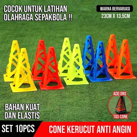 Jual [366sp] Set 10 Pcs Cone Kerucut Anti Angin Cona Latihan Olahraga