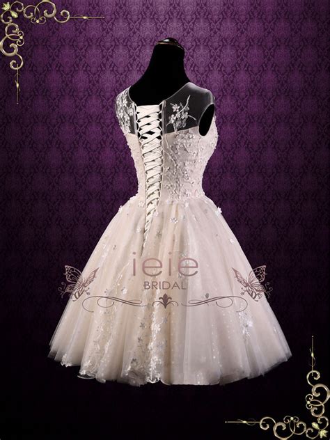 Vintage Floral Lace Short Wedding Dress May Ieie Bridal