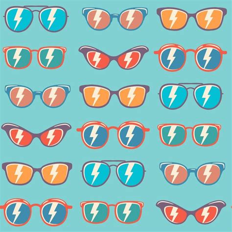 Premium Vector Seamless Pattern Background Sunglasses With Color