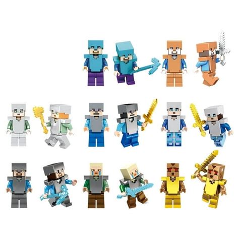 16 Pack Pixelated Mini Figures Pixel Toys For Birthday Party Favors