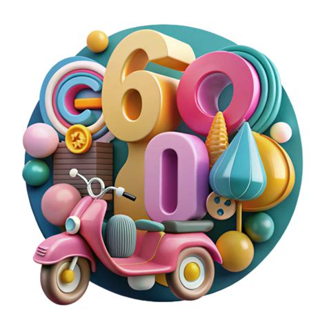 600 Colorful 3d Objects And Scooter Design 56085650 Png