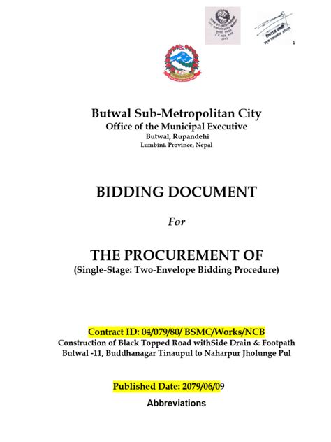 Bid Document Pdf Procurement Joint Venture
