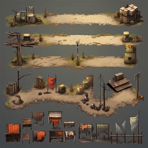 Road Obstacles Game Assets Premium Ai Generated Image