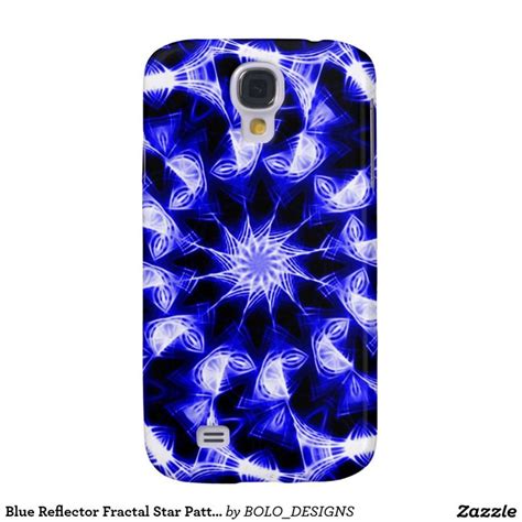 Blue Reflector Fractal Star Pattern Galaxy S4 Covers