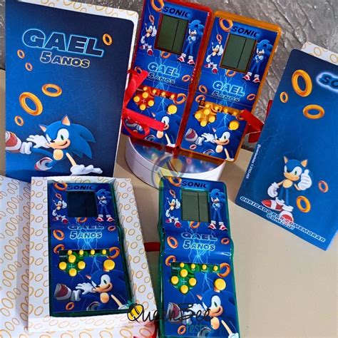 Mini Game Sonic Personalizado Caixa Estojo Elo7