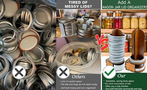 Meygajoe 2pcs Updated Mason Jar Lid Organizer Mason Jar