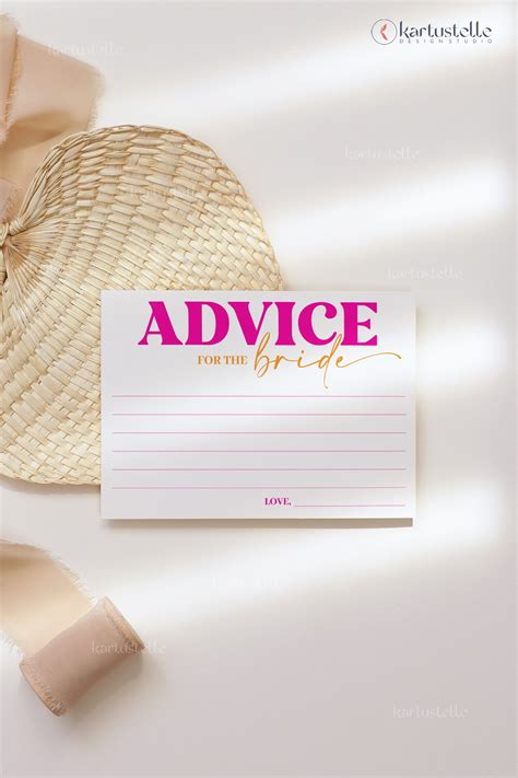Orange Pink Advice Card Template Bold Colorful Playful Bridal Shower Advice Cards Retro Advice
