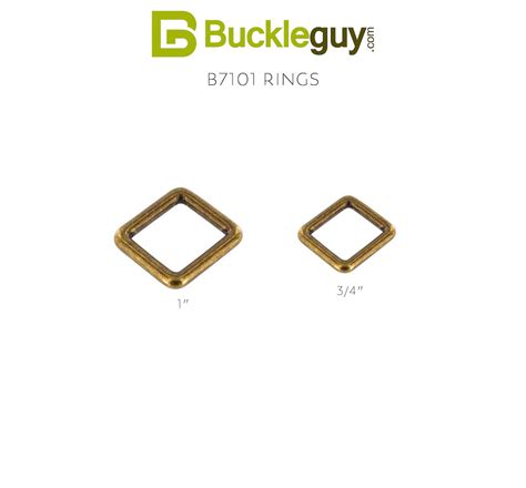 B7101 Antique Brass Square Ring Solid Brass Ll Multiple Sizes