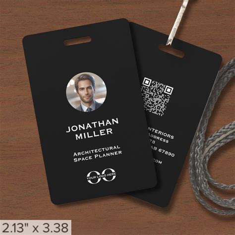 Custom Photo Qr Code Employee Id Badge Zazzle Employee Id Card