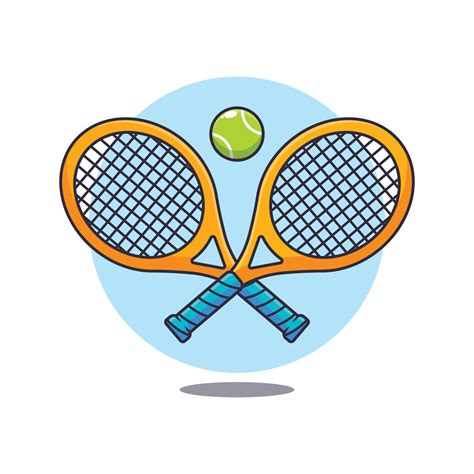 Tennis Racket And Ball Cartoon Vector Illustration 26785976 Vector Art