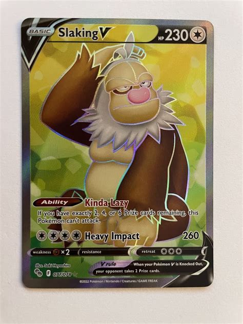 Slaking V 077078 Full Art Pokémon Go Ultra Rare Pokémon Card Nm