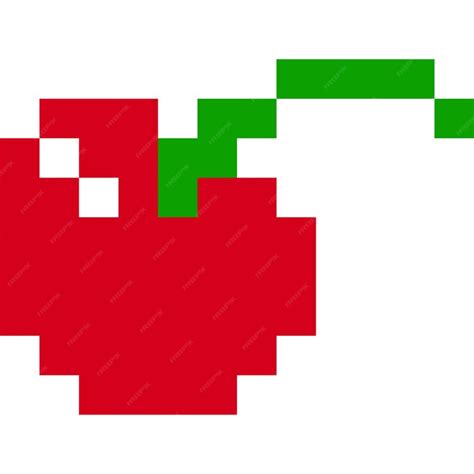 Premium Vector Cherry Cartoon Icon In Pixel Style