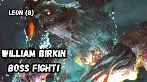 Resident Evil 2 Remake Leon B William Birkin Boss Fight Xbox