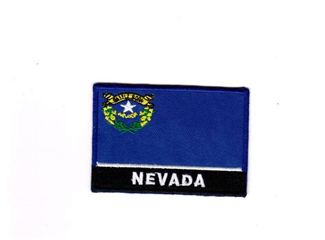Nevada Usa State Multicolor Flag Logo Embroidered Iron On Backing Heat