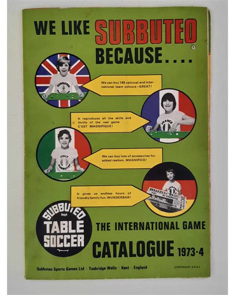 Subbuteo Catalog 1973 1974