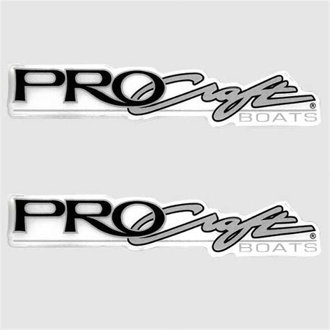 Procraft Boat Raised Decals 121989 Black Silver Logo Stickers Pair