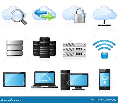 Cloud Computing Icons Stock Vector Illustration Of Icon 24157691