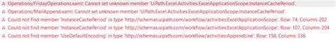 Xaml Cannot Set Unknown Member Uipathexcelactivities