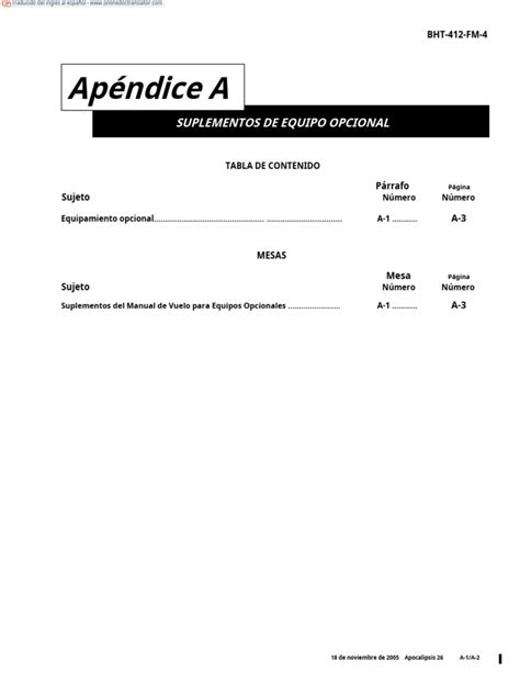 412 Ep Appendix A Optional Equipment Suppplementsenes Pdf Aviación Aeronave