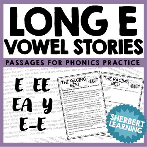 Long E Vowel Sounds Reading Passages For Phonics Practice E E E Ea