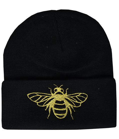 Honey Bee Beanie Hat Botanical Bee Beanie